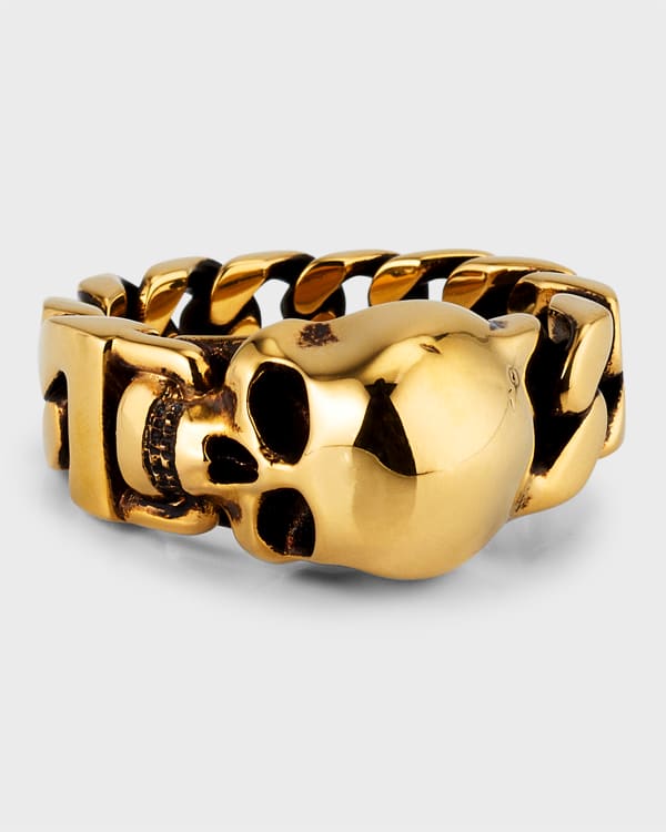 Versace Men's Greca Chain Link Ring | Neiman Marcus