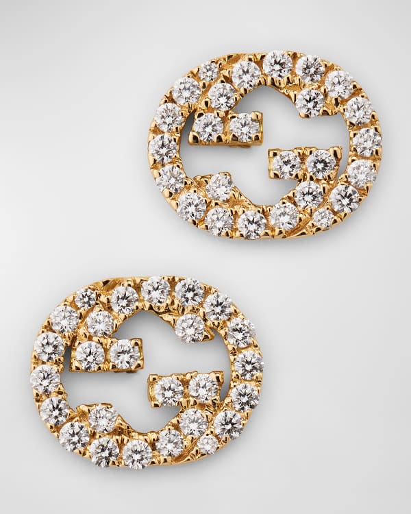 Gucci Diamond Interlocking G Stud Earrings | Neiman Marcus