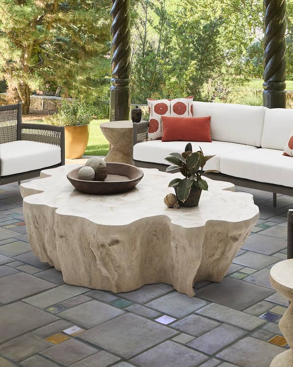 Palecek Nadia Outdoor Coffee Table, Short | Neiman Marcus