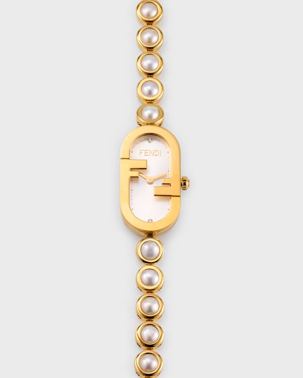 Fendi O'Lock Vertical Oval Watch in Two-Tone | Neiman Marcus