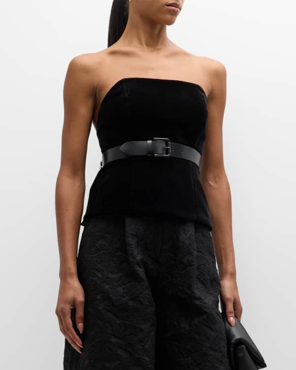 Lela Rose Strapless Peplum Bustier Top | Neiman Marcus