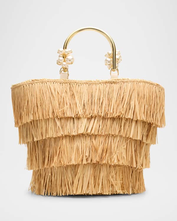 Veronica Beard The Crest Small Raffia Market Tote Bag | Neiman Marcus