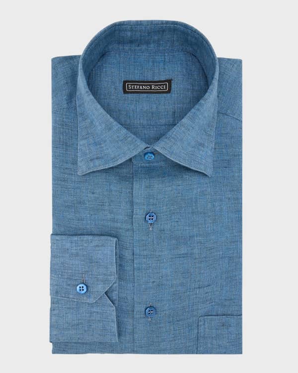 Stefano Ricci Men's Medallion Silk Dress Shirt | Neiman Marcus