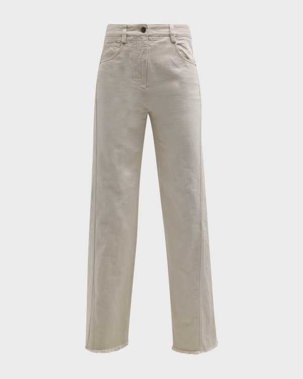 Cinq a Sept Verona Two-Tone Wide-Leg Denim Pants | Neiman Marcus