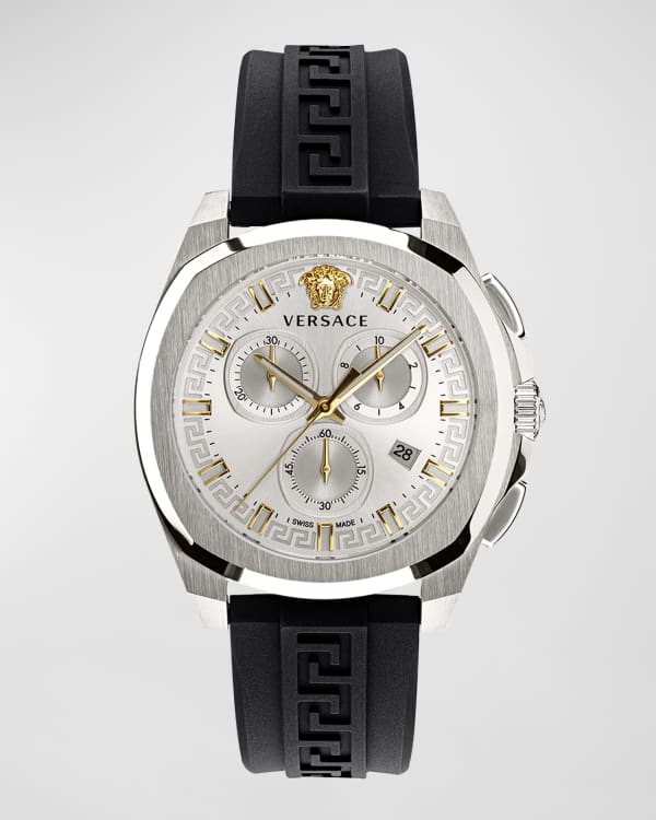 Versace Men's V-Code Medusa Head Leather Strap Watch, 43mm | Neiman Marcus