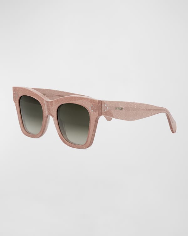 Celine Triomphe Sleek Red Acetate Cat-Eye Sunglasses | Neiman Marcus