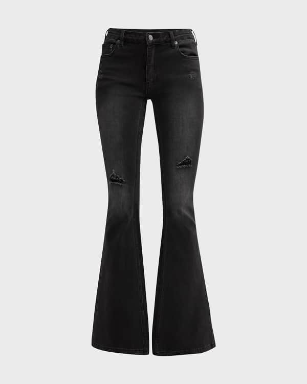 Retrofete Moore Crystal Mid-Rise Flare Denim Jeans | Neiman Marcus