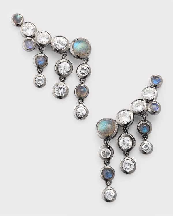 NAKARD Sterling Silver Mini Loop Labradorite Drop Earrings | Neiman Marcus