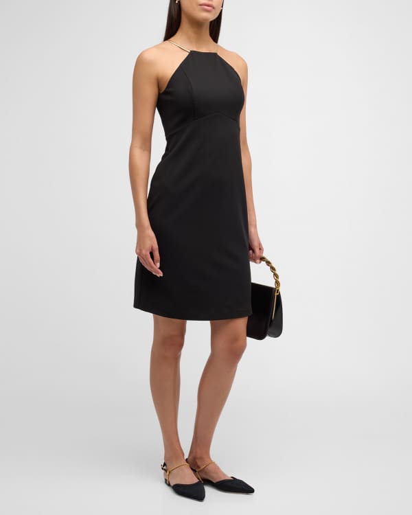 ALEMAIS Trippy Troppo Tile-Print Linen Halter Midi Dress | Neiman Marcus