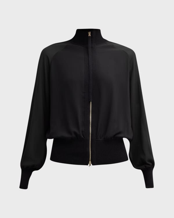 Apiece Apart Selva Plaid Stand-Collar Bomber Jacket | Neiman Marcus