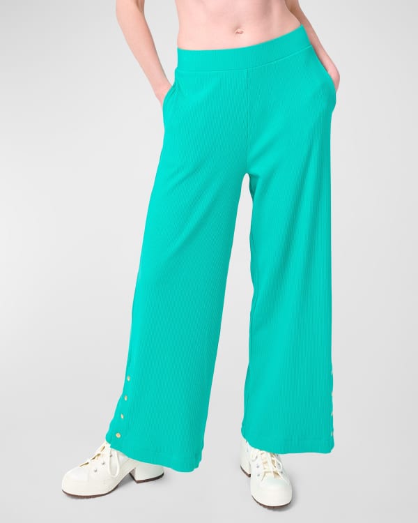 Splendid Addie Cropped Wide-Leg Cotton Pants | Neiman Marcus