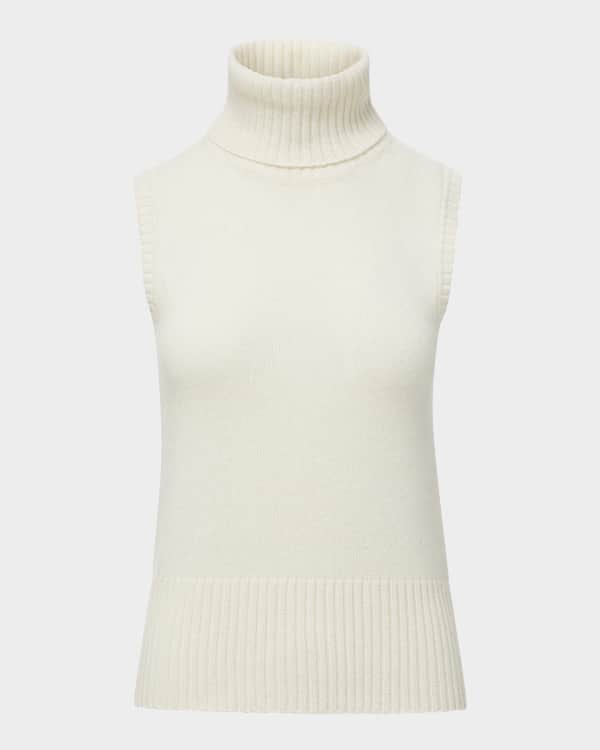 Sablyn Saige Marled Cashmere Sleeveless Turtleneck | Neiman Marcus