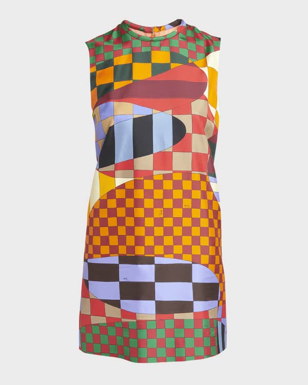 Balmain Python Print and Lace Silk Mini Dress | Neiman Marcus