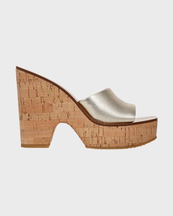 Veronica Beard Dali Cork Slide Platform Sandals | Neiman Marcus