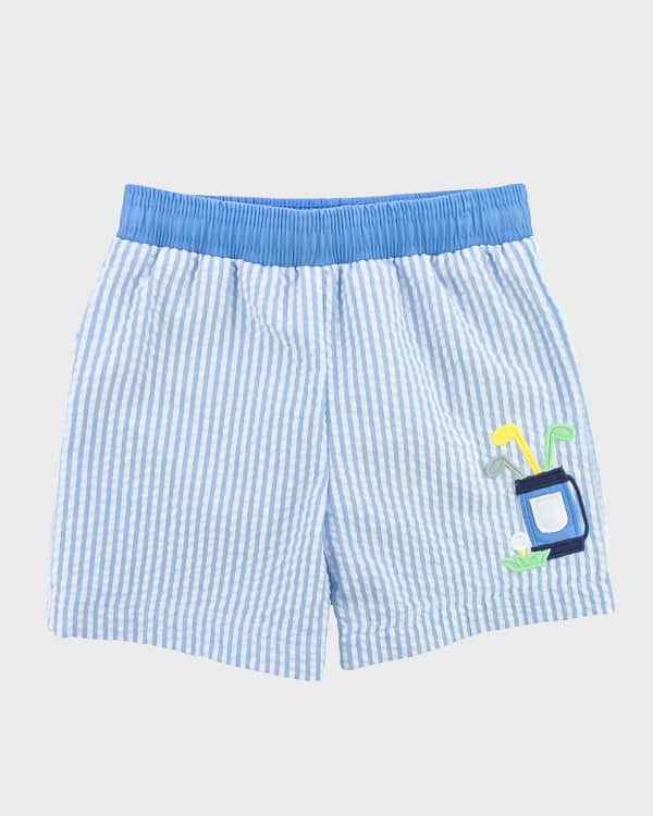 Florence Eiseman Boy's Crab-Print Swim Trunks, Size 2-4T | Neiman Marcus