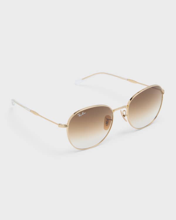 Ray-Ban Round Double-Bridge Flash Sunglasses | Neiman Marcus