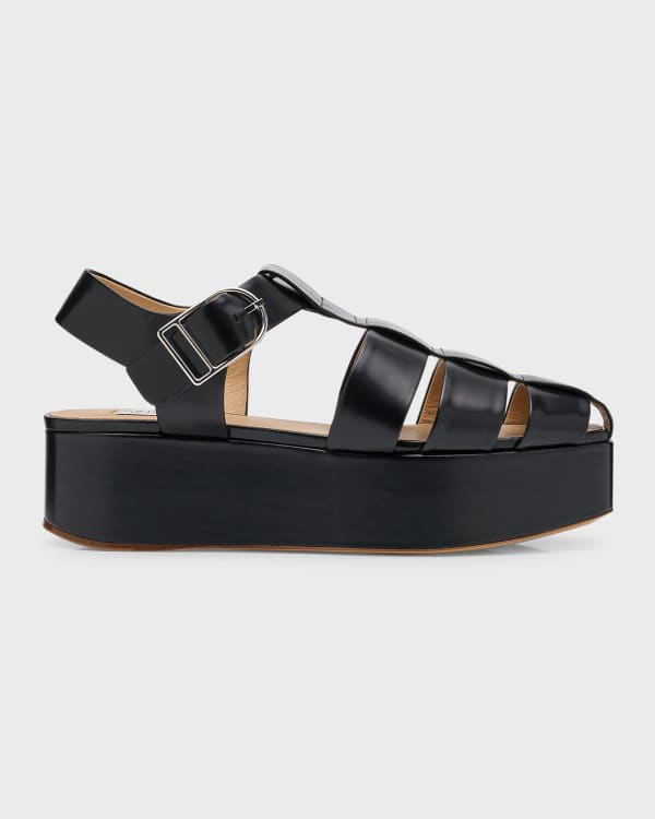Loewe Rubber Wedge Platform Fisherman Sandals | Neiman Marcus