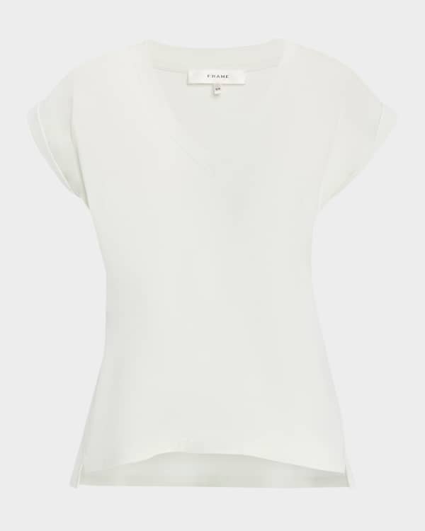 FRAME Easy Scoop-Neck Tee | Neiman Marcus