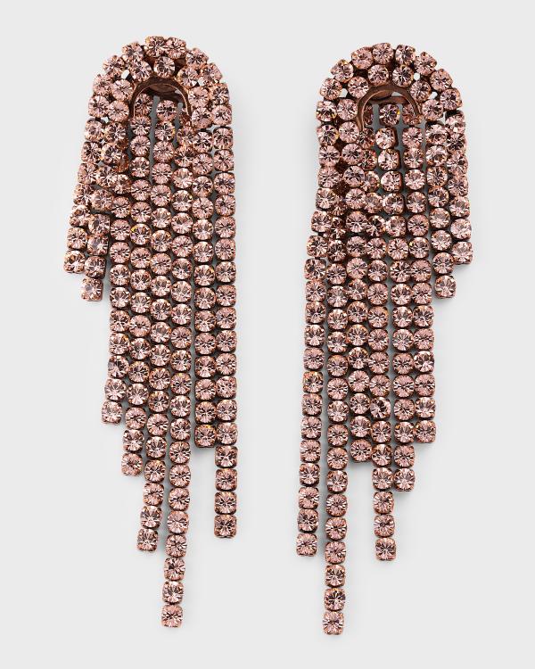 DEMARSON Crystal Pavé Rachel Drop Hoop Earrings | Neiman Marcus
