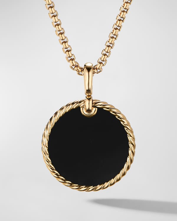 David Yurman DY Elements Disc Pendant in 18K Gold, 15.5mm | Neiman Marcus