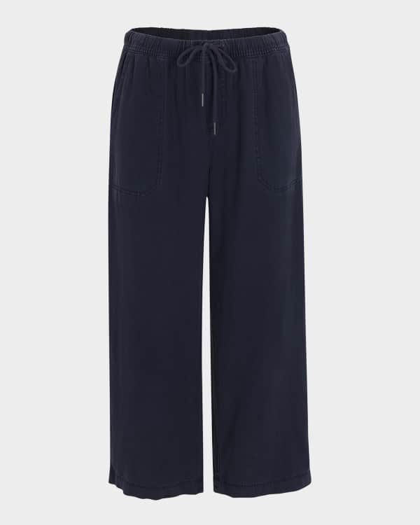 Splendid Addie Cropped Wide-Leg Cotton Pants | Neiman Marcus