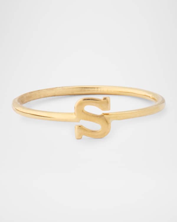 Sarah Chloe 14K Gold Petite Initial Signet Ring, Size 3-9 | Neiman Marcus