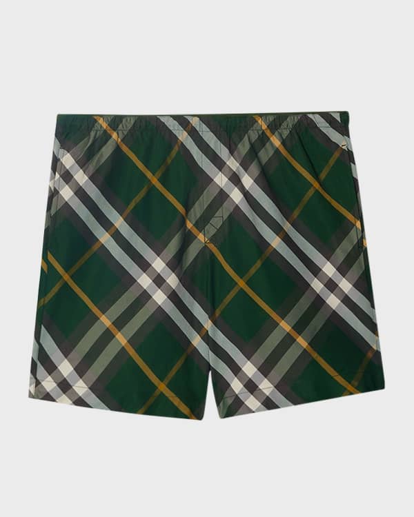 Burberry Men's Guildes Check Swim Trunks | Neiman Marcus