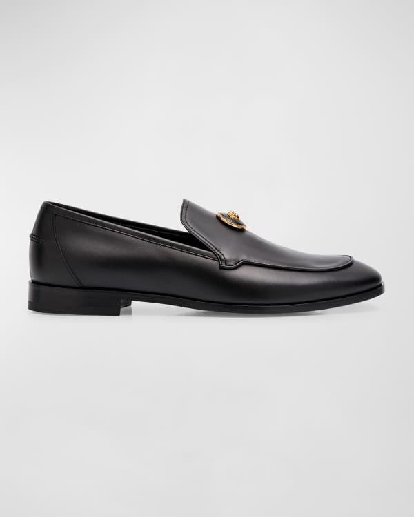 Versace Men's Medusa Head Leather Loafers | Neiman Marcus