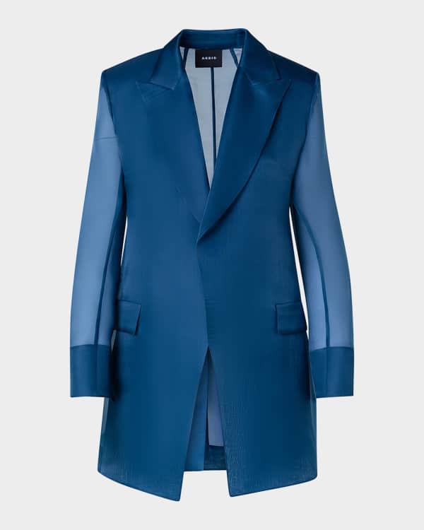Akris Double-Face Wool Blazer Jacket with Oversize Patch Pockets | Neiman Marcus