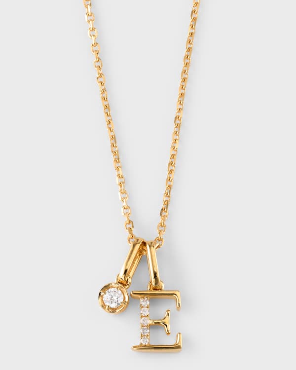 Frederic Sage 18k Yellow Gold Diamond Initial Necklace, R | Neiman Marcus