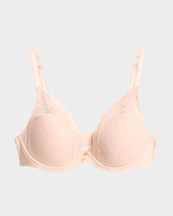 peach strapless bra