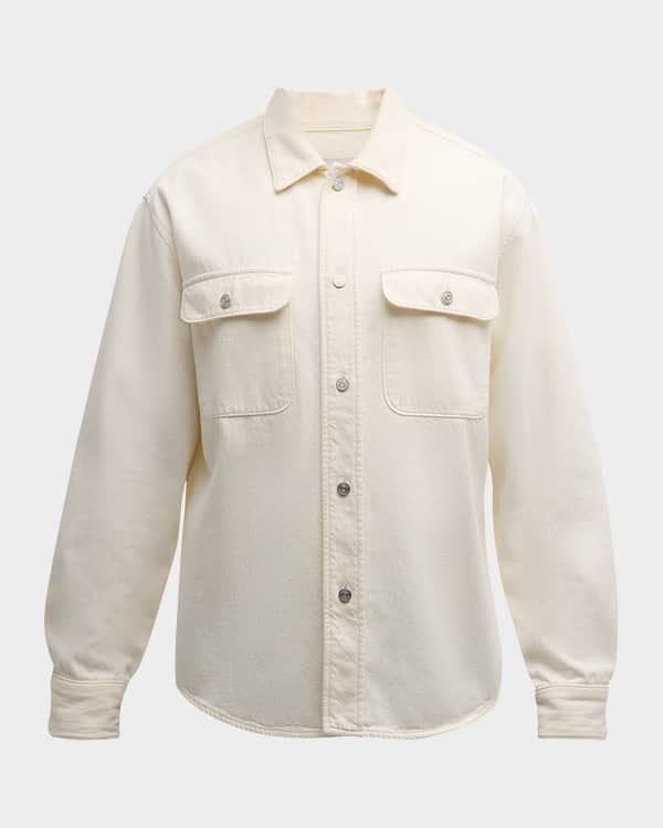 Vince Men's Melange Linen-Blend Overshirt | Neiman Marcus