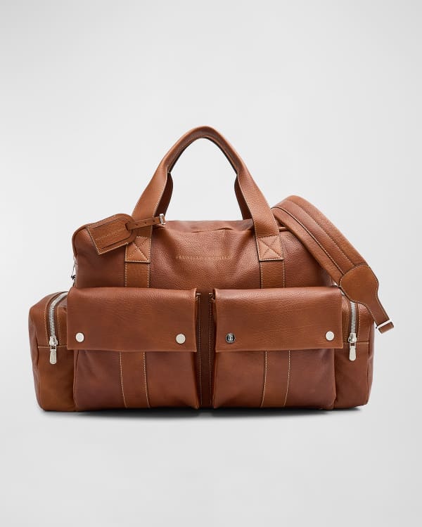 Brunello Cucinelli Men's Country Suede Leather Duffel Bag | Neiman Marcus