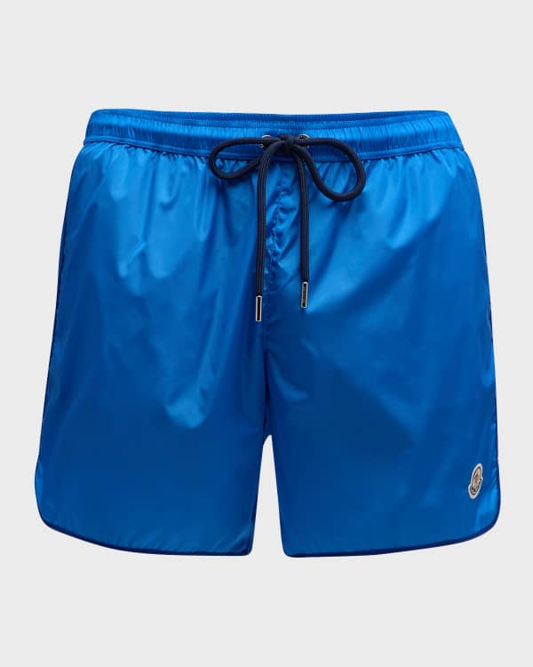 Alexander McQueen Men's Logo-Tape Swim Trunks | Neiman Marcus
