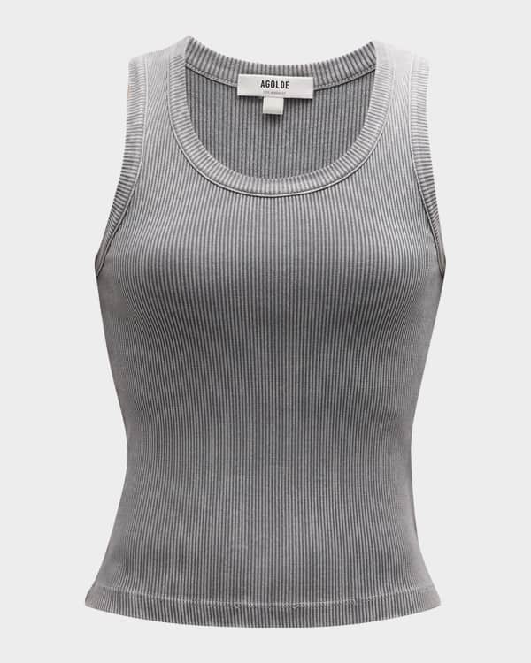 Rag & Bone Michal Linen Scoop Neck Muscle Tank | Neiman Marcus