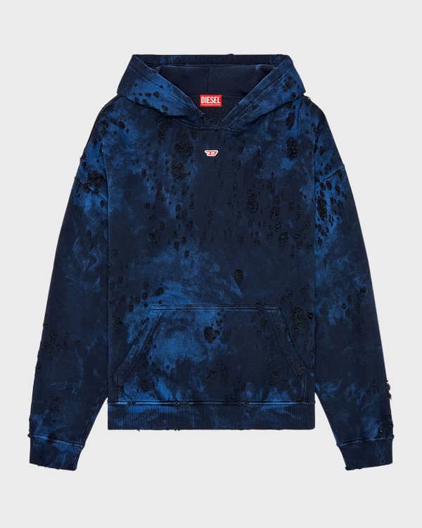 Diesel Men's D-Krib-Ne Washed Denim Sweatshirt | Neiman Marcus