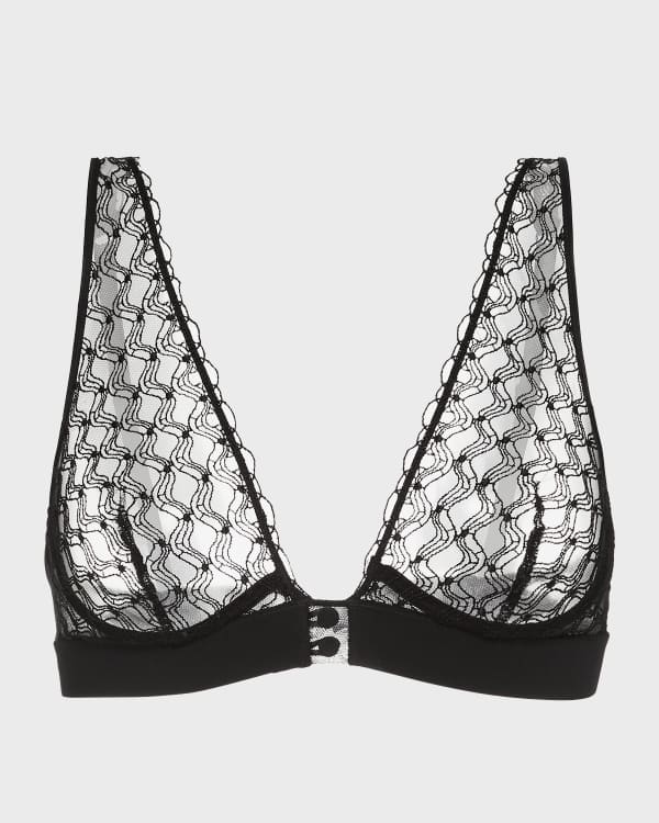 Id Sarrieri Embroidered Tulle Underwire Balconette Bra Neiman Marcus