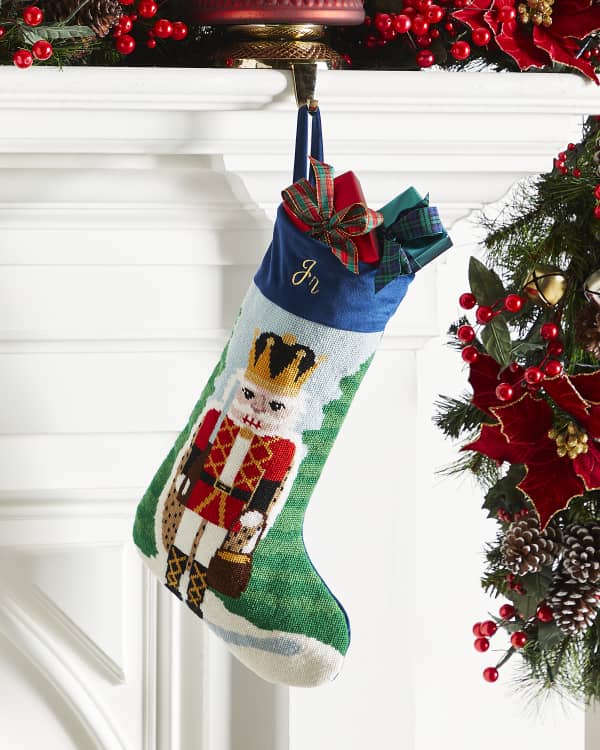 Sferra Retro Santa Holiday Stocking, Personalized | Neiman Marcus