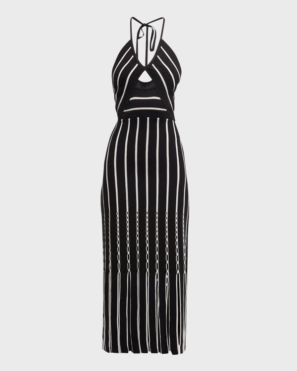 alemais trippy troppo tile-print linen halter midi dress | Dresses ...