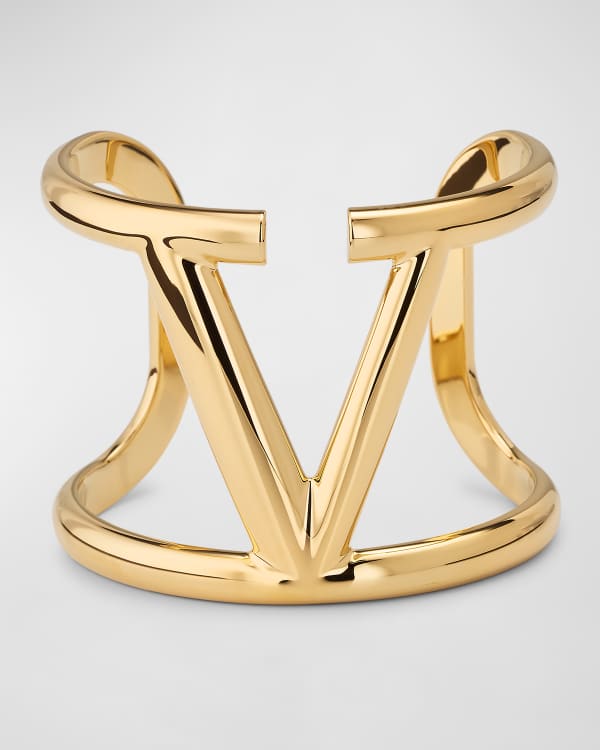 Versace Logo Text Cuff Bracelet | Neiman Marcus