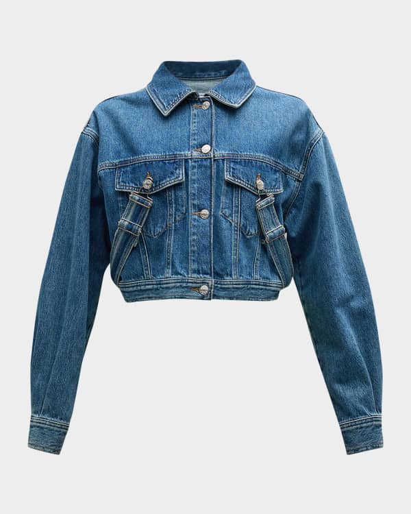 Ulla Johnson Odette Cinched-Waist Denim Jacket | Neiman Marcus