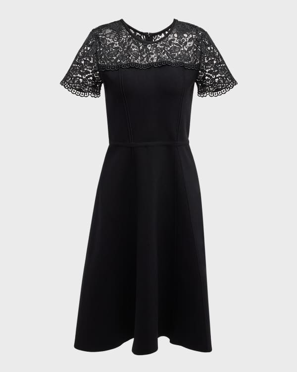 Ralph Lauren Collection Jerome Lace Dress with Leather Piping Detail ...