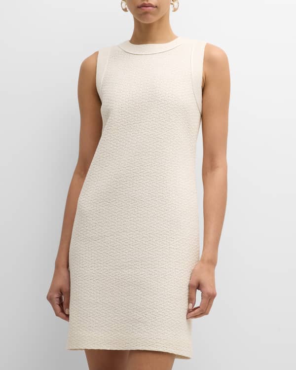 Rabanne Metallic Tinsel Knit Short-Sleeve Mini Dress | Neiman Marcus