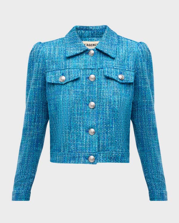 Misook Whipstitch-Trim Tweed Jacket | Neiman Marcus