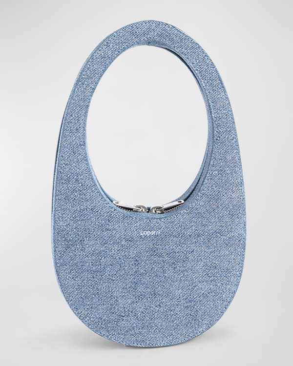 Coperni Denim Ring Pouch Top-Handle Bag | Neiman Marcus