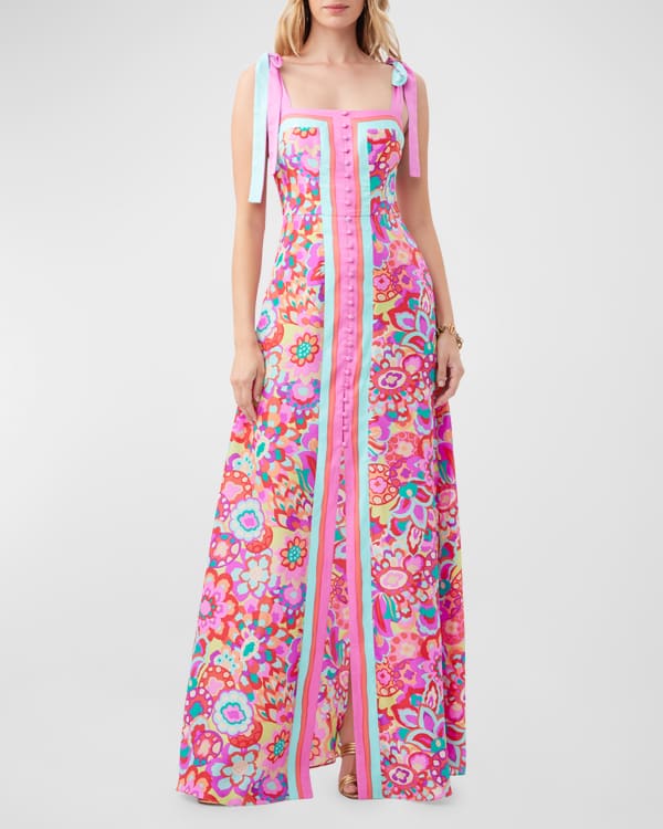 Shoshanna Smocked Off Shoulder Floral Print Maxi Dress Neiman Marcus