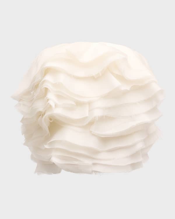 Mara Hoffman Muriel Strapless Smocked-Back Ruffle Crop Top | Neiman Marcus