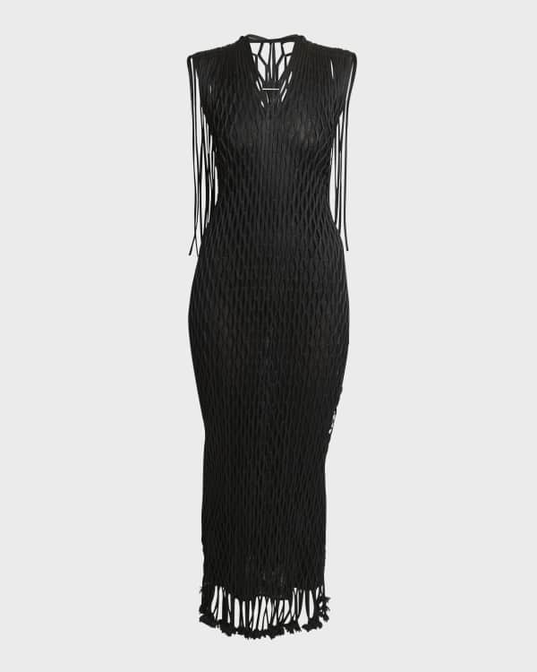 Versace Slashed Body-Con Knit Midi Dress | Neiman Marcus