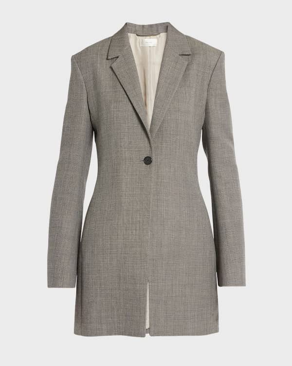 THE ROW Roleen One-Button Tailored Wool Jacket | Neiman Marcus