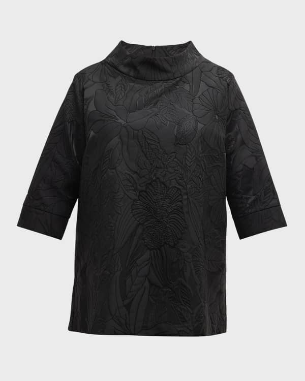 Caroline Rose Plus Plus Size Open-Front Floral Jacquard Jacket | Neiman ...